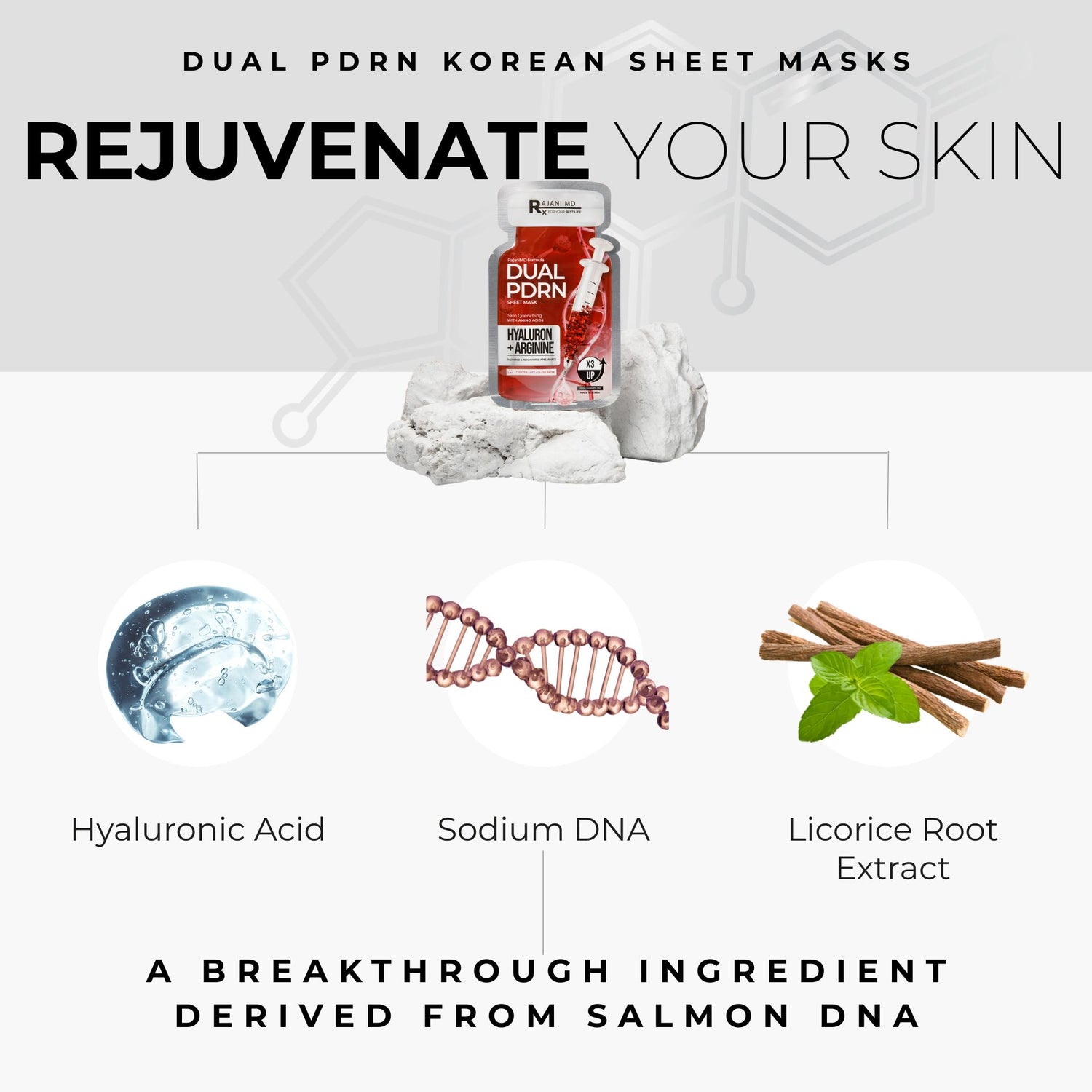 Dual PDRN (salmon DNA) Facial Mask Nourishing Single Use Sheet Mask